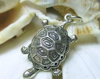 Sterling Silver Turtle CharmoneLarge or Medium Size