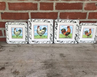 Rooster plates | Etsy