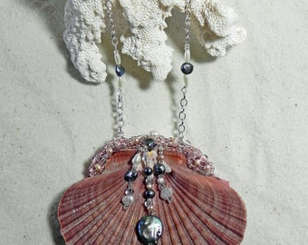 Shell bead necklace | Etsy