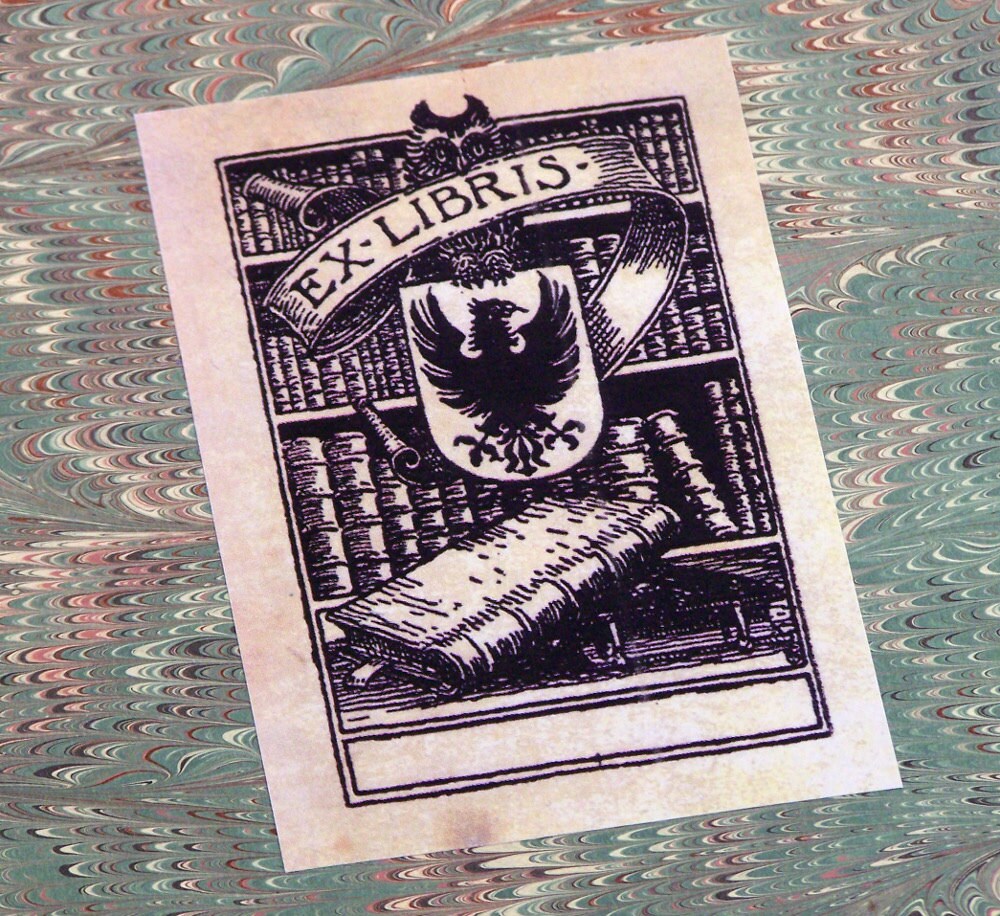 Medieval Book Plates: Set of 24 Heraldic Bookplates with