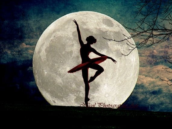 Ballet photography Dancing in the Moonlight Ballerina Matted