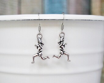 RUN Earrings Sterling Silver Earrings Running Jewelry