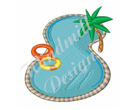 Swimming Pool Machine Embroidery Design
