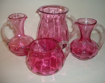 Cranberry glass | Etsy