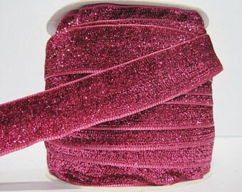 5 yards 3/8 Hot Pink Velvet Ribbon Pink Velvet Ribbon