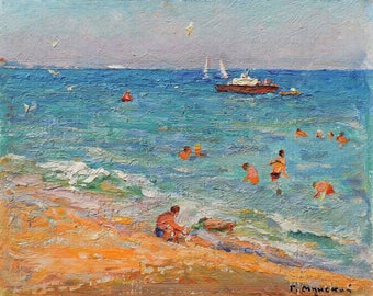 Seaside painting | Etsy