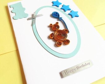 Teddy bear card | Etsy