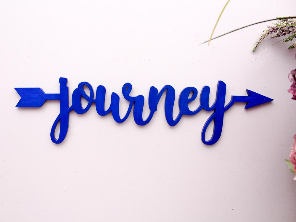 Journey Arrow Wood Sign Travellers Gift Journey Sign Custom