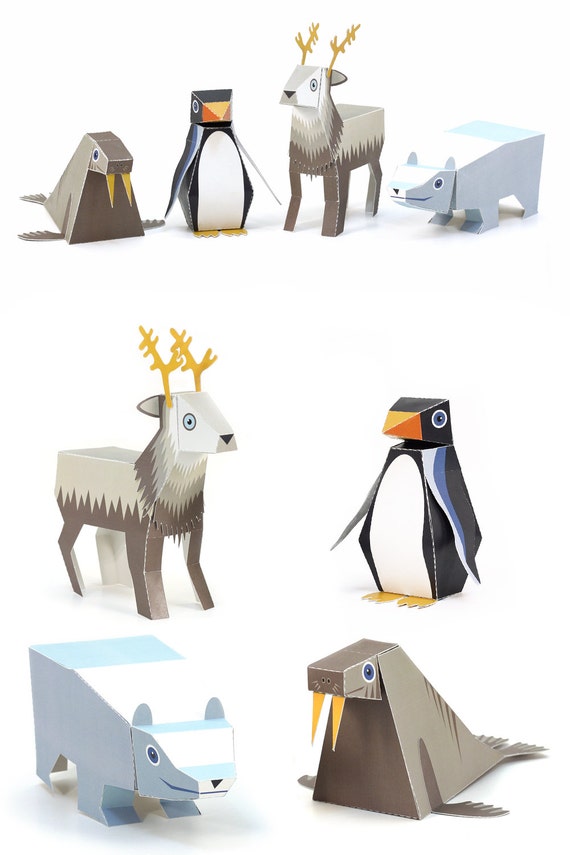 Ice Animals Paper Toys DIY Paper Craft Kit 3D Paper