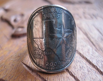 Texas coin ring | Etsy