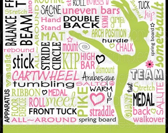 Gymnastics words | Etsy