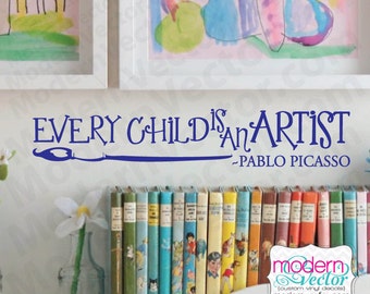 Every child is an artist Poster art print. Quote Picasso