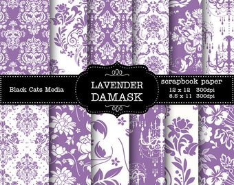 Lavender damask | Etsy