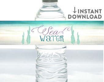 Mermaid water labels | Etsy