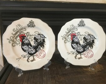 Rooster plates | Etsy