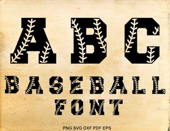 Baseball alphabet svg Baseball font Softball font Baseball