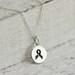 Tiny Cancer Ribbon Necklace Sterling Silver Cancer Awareness