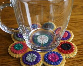 Mug rug applique | Etsy