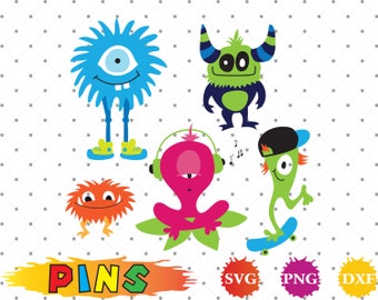 Little monsters clipart Birthday party monsters Monsters