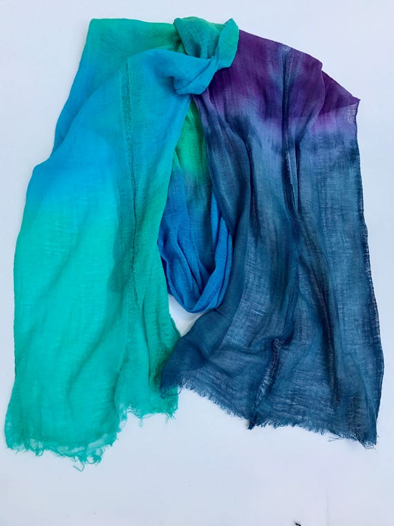 Hand Dyed Cotton Gauze Fabric Handmade Fiber Art Supplies