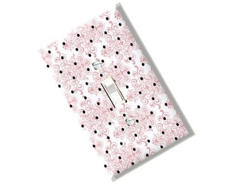 Yellow Floral Scroll Light Switch Cover Plate Homemade Multi