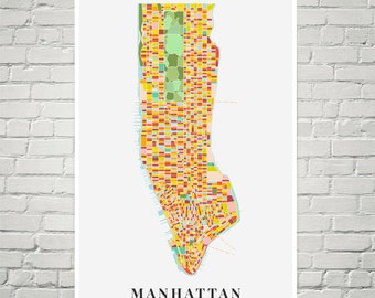 Manhattan map | Etsy