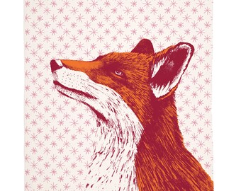 Fox Tea Towel Woodland Tea Towel Fox Towel Kitchen Towel Hand