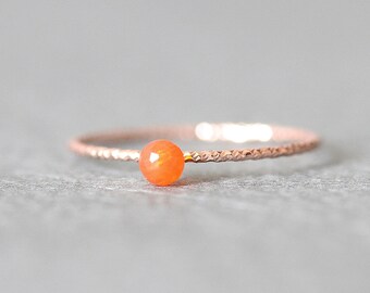 Orange gemstone ring | Etsy