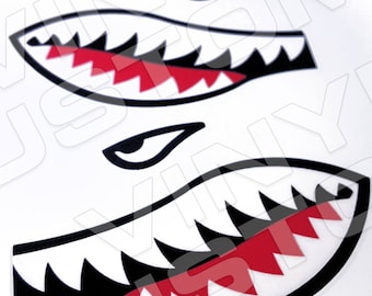 Flying Tigers Vinyl Decal Sticker Shark Teeth Hobby WW2