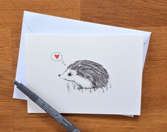 Hedgehog card | Etsy