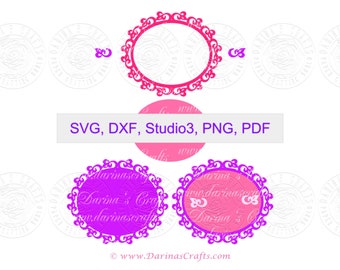 Oval frame svg | Etsy
