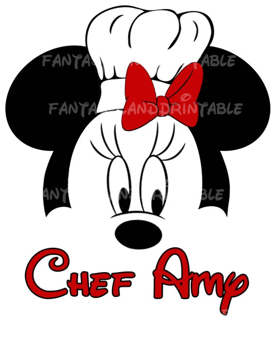 Chef Minnie Mouse Silhouette DIY Printable Iron Transfer