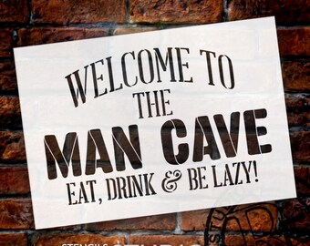 Man cave stencil | Etsy