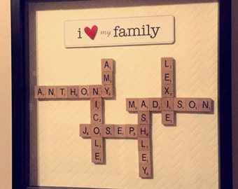 Personalize family name scrabble | Etsy