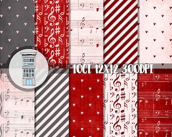 Digital Dark Valentine paper pack INSTANT DOWNLOAD Distressed