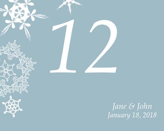 Winter table numbers | Etsy