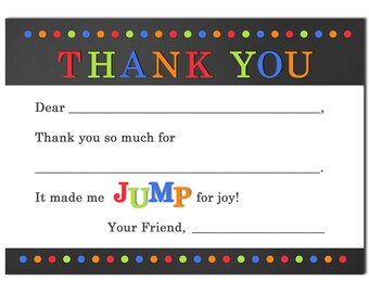 Laser Tag Thank You Note Printable Instant Download