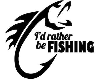 Funny fishing decal | Etsy