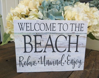 Beach welcome sign | Etsy