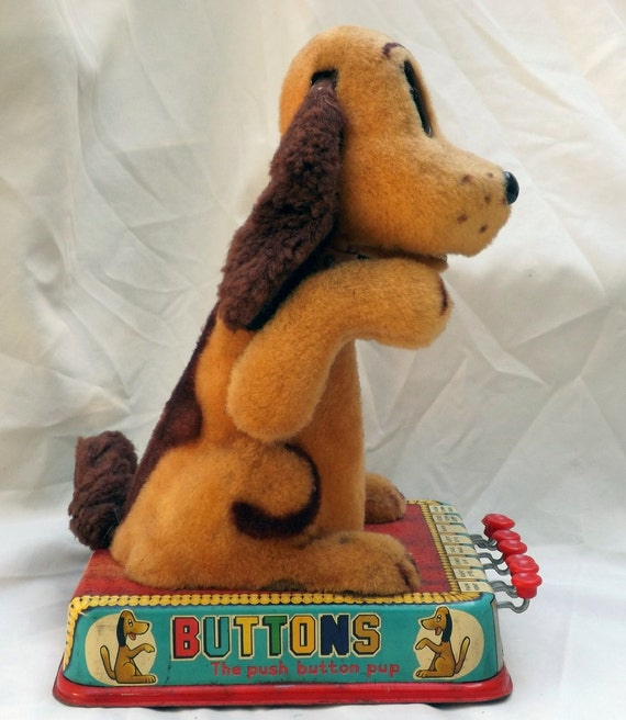 Items similar to MARX mechanical toy dog, "Buttons" vintage toy on Etsy