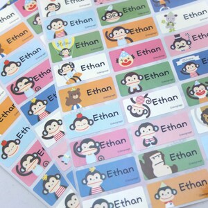 Monkey labels | Etsy