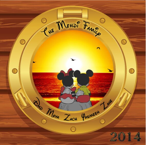 Disney Cruise Magnet Mickey And Minnie Sunset Porthole Custom Disney Cruise Magnet Mickey And Minnie Sunset Porthole Custom