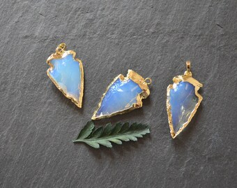 Nature clear brown arrow druzy Jade ArrowHead Pendant Agate