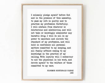 Nightingale pledge | Etsy