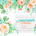 Peach Mint Floral Clipart Set Watercolor Flowers Clip Art