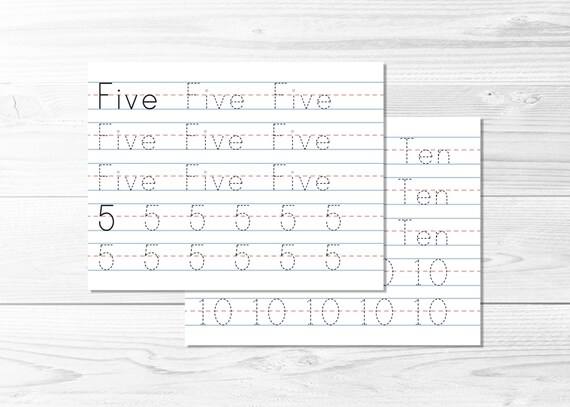 Number Tracing Pages Numerals Kindergarten Learn to