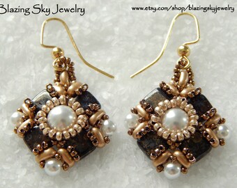 Beading Tutorial Keira Earrings Beading Pattern PDF Instant