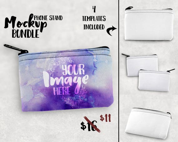 Dye Sublimation Coin Purse mockup template Add your own