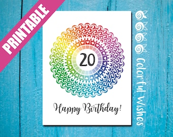 20th birthday card | Etsy