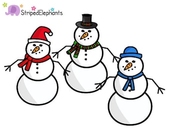 Snowman clip art | Etsy